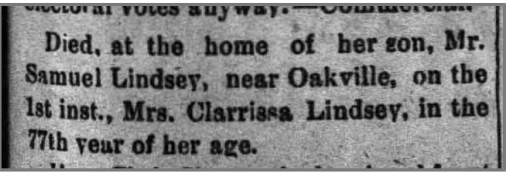 The Children of Mark Lindsey (1774-1848) and Mary Jane Dinsmore ...
