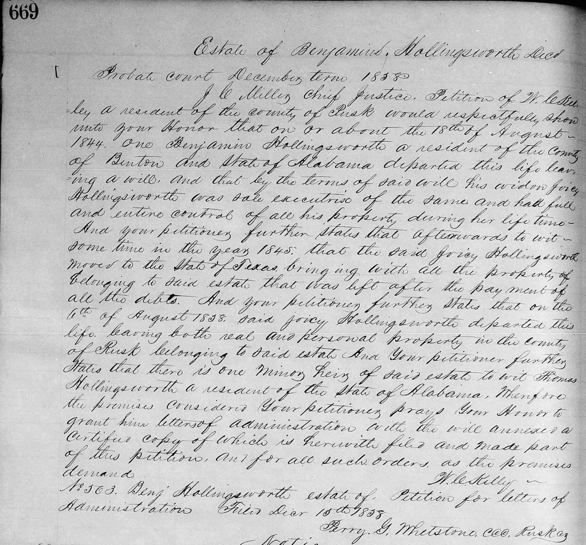 Benjamin Benton Hollingsworth (abt. 1785 – 1844): Additional Material ...