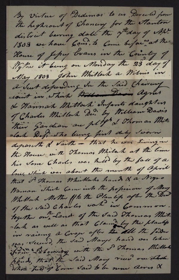 Children of Thomas Whitlock (abt. 1745 – 1830) and Wife Hannah Phillips ...