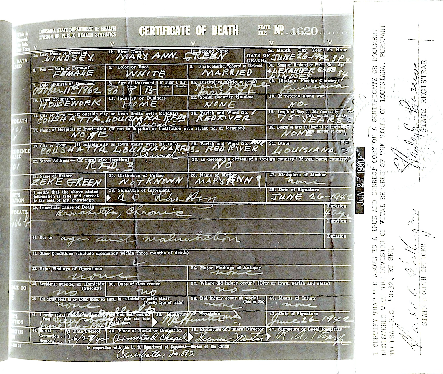 Mary Ann Green (1861-1942) and Husband Alexander Cobb Lindsey (1 ...