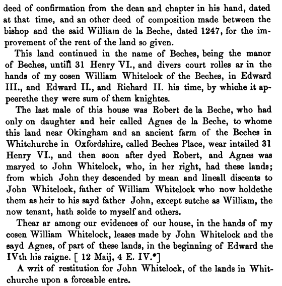 John Whitlock and Agnes de la Beche (died 1491) – BEGATS AND BEQUEATHALS