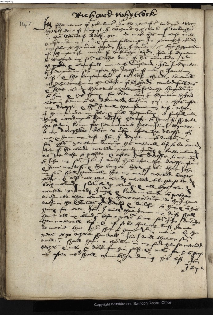 Richard Whitlock (died 1556), Heir to the Manor of Beches, Wokingham ...