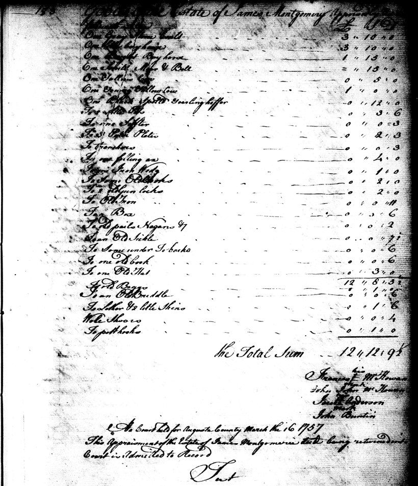 Documenting the Sons of James Montgomery (abt. 1690 – 1756) of Catawba ...